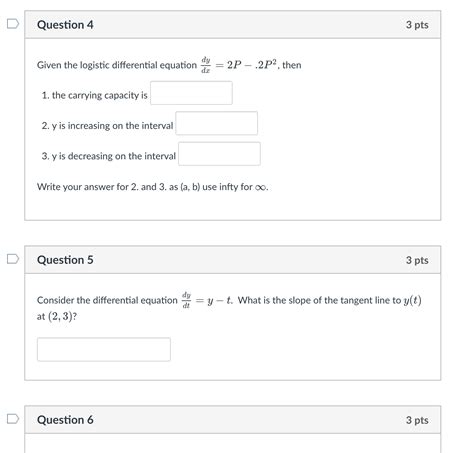 Solved Question 4given The Logistic Differential Equation