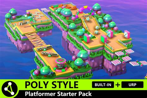 Poly Style Platformer Starter Pack 3d Environments Unity Asset Store