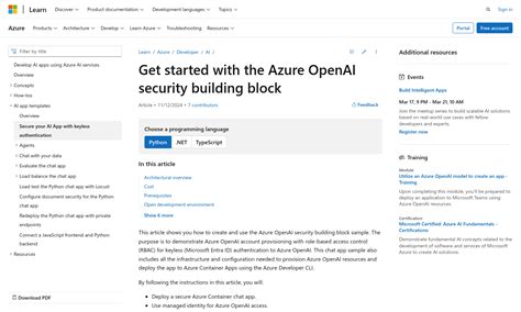 Microsoft Secure Your Ai App With Keyless Authentication Learn