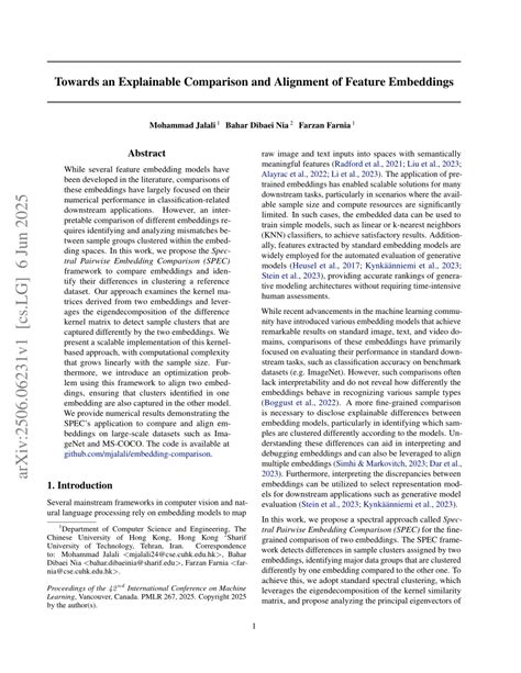 Pdf Towards An Explainable Comparison And Alignment Of Feature Embeddings