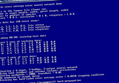 Neural Network Cross Entropy Error Visual Studio Magazine