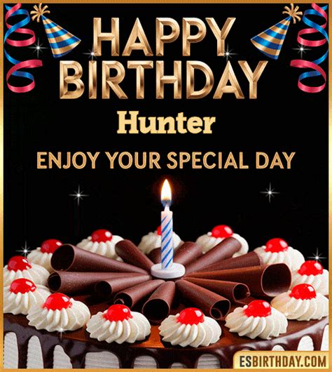 Happy Birthday Hunter  🎂 Animated Images Wishes And Music 【27 S】