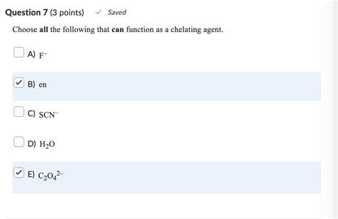 Solved Question 7 3 ﻿pointschoose All The Following That