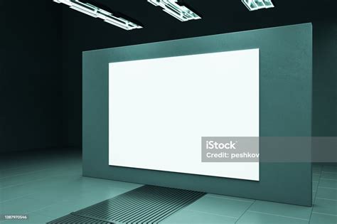 램프와 벽에 빈 흰색 모의 프레임 현대 콘크리트 그런지 전시 실 인테리어 박물관 및 갤러리 개념 3d 렌더링 공란에 대한 스톡 사진 및 기타 이미지 Istock