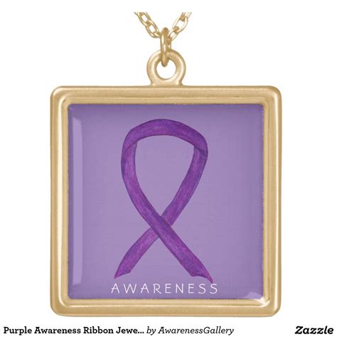 Purple Awareness Ribbon Jewelry Necklace Zazzle Awareness Ribbons