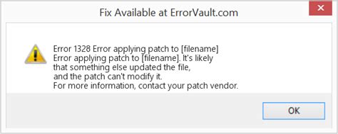 how to fix error 1328 error applying patch to [filename] error applying patch to [filename