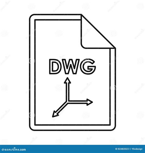 Dwg File Extension Icon Outline Style Stock Vector Illustration Of Application Mobile 82482023