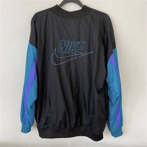 Vintage 90s Nike Windbreaker Jacket Mens Xl Colorful Pullover Center