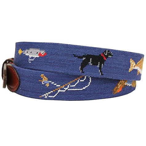 Smathers And Branson Southern Sportsman Needlepoint Belt In Navy