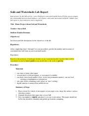 Soils Watersheds Lab Report APES Pdf Soils And Watersheds Lab Report Instructions In This Lab
