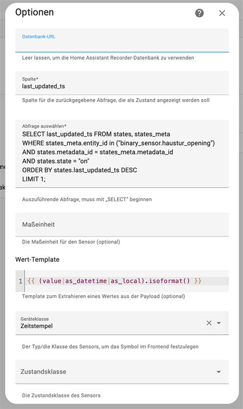 Sql Information Into Timestamp Sensor Configuration Home Assistant Community