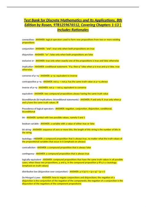 Discrete Mathematics And Its Applications 8th Edition By Rosen Discrete Mathematics And Its