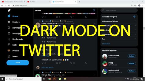 How To Enable Dark Mode On Twitter Pc Youtube