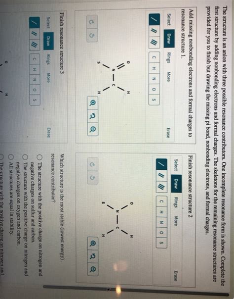 Solved The Structure Is An Anion With Three Possible Chegg