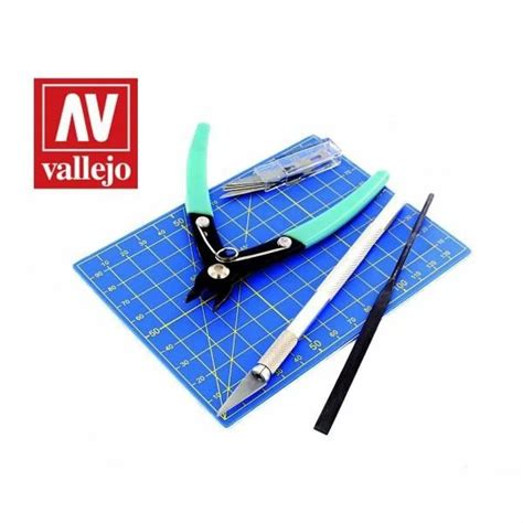 Vallejo Hobby Tools 9pc Plastic Modelling Tool Set Mr Present