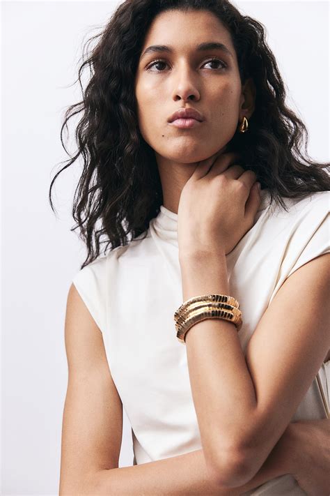 Комплект от 3 броя еластични гривни Златист ЖЕНИ Handm Bg