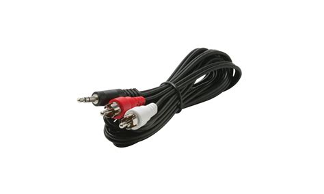 Steren 6ft 3 5mm Stereo To 2 Rca Y Splitter Audio Cable Black
