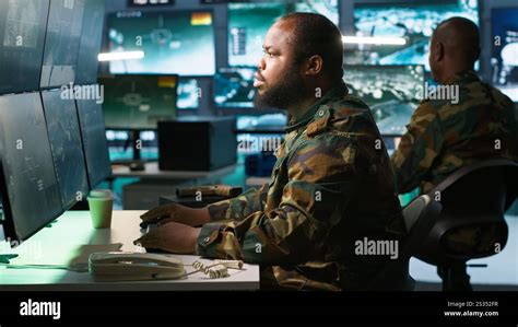 Intelligence Corps Expert In Military Hq Base Gathering Information On Enemy Troops Officer