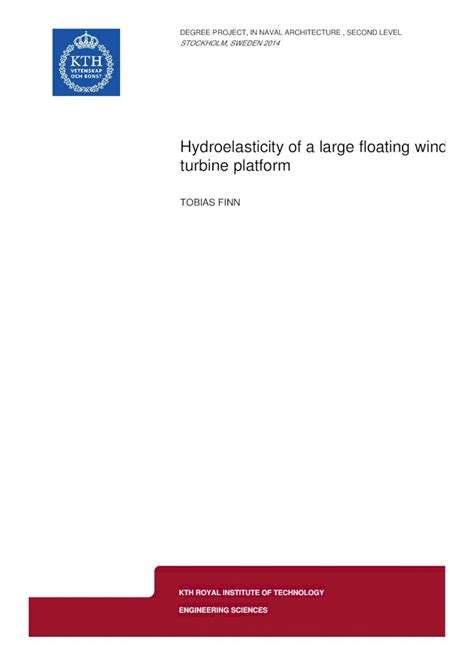 Pdf Hydroelasticity Of A Large Floating Wind Turbine Platform796765