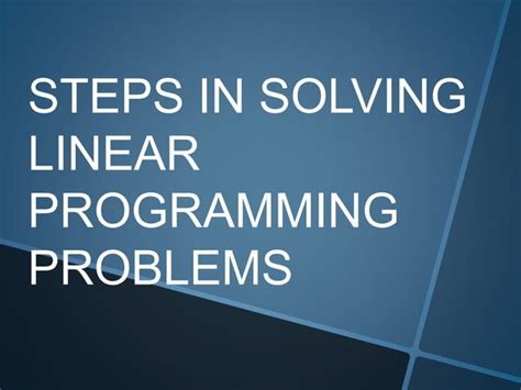 Linear Programming Ppt