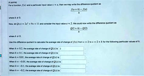 solved for a function f x and a particular input value x a then we may write the difference