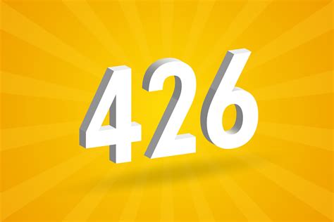 3d 426 Number Font Alphabet White 3d Number 426 With Yellow Background 13887559 Vector Art At