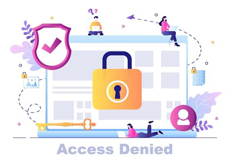 Login Access Denied Vector Illustration System Refuses Password Error