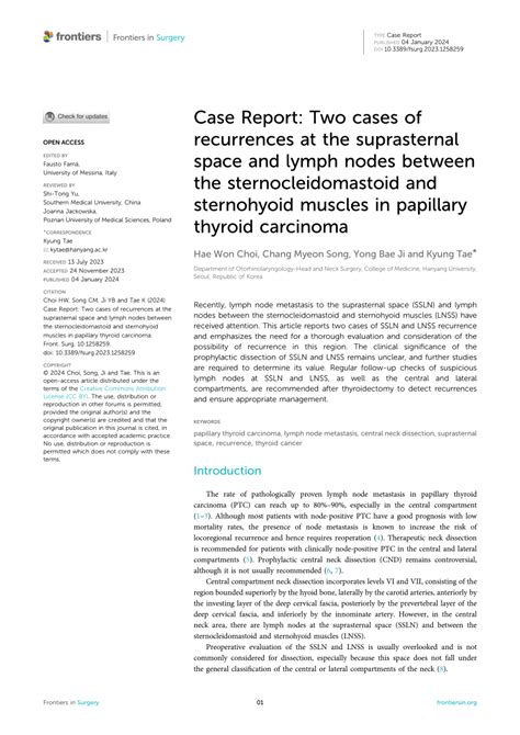 Pdf Case Report Two Cases Of Recurrences At The Suprasternal Space