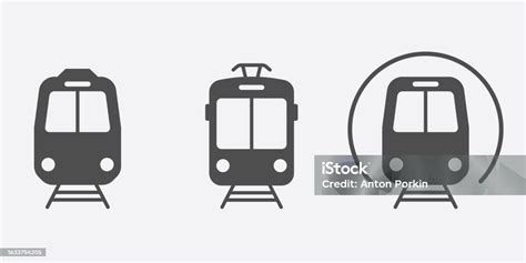 철도 대중 교통 실루엣 아이콘 세트입니다 기차 트램 지하철역 글리프 픽토그램 지하철 전기 트램 웨이 역 표지판 도로 교통 기호