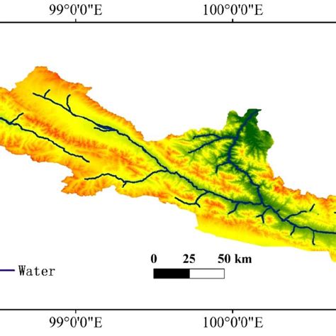 The Digital Elevate Model In The Upper Of Heihe River Basin Download Scientific Diagram