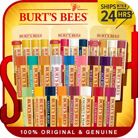 Genuine Burts Bees Lip Balm Variety Flavors Medicated Ultra Conditioning Burts Bees