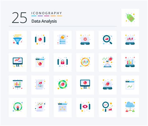 Data Analysis 25 Flat Color Icon Pack Including Monitoring Business Mobile Management Graph