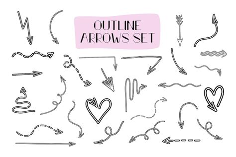 Premium Vector Vector Outline Arrows Set Minimalist Navigation Elements For Design And Decoration