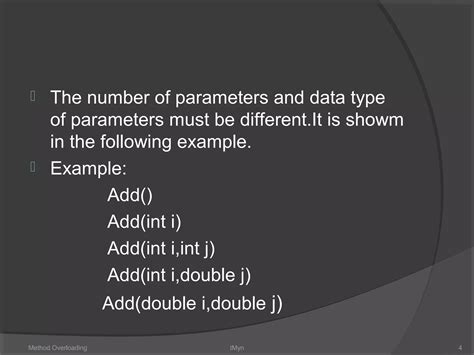 C Method Overloading Ppt
