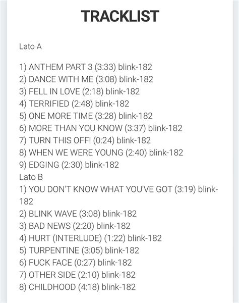 Blink First One More Time Album Leak In Photo