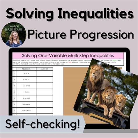 Solving One Variable Inequalities Picture Progression By Mrs Danns Math Plans