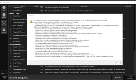 Can Someone Help Me When I Try To Install The Mods It Shows Up With This Error Message On The