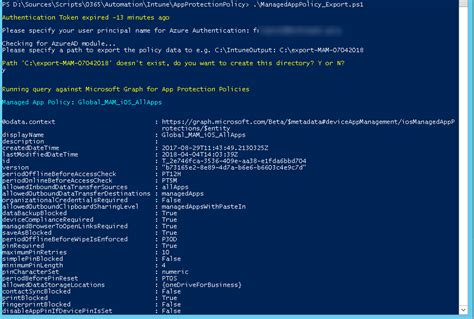 how to export intune mam policy settings using powershell all about