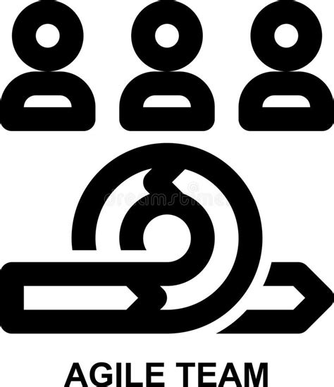 Agile Team Agile Group Team Collaboration Project Management Outline Icon Stock Vector