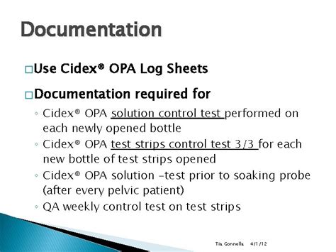 2012 Cidex Opa Guidelines Standardizing Cidex Opa Use