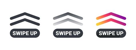 Swipe Up Arrows Web Buttons Template Swipe Up Buttons Colorful Gradient Vector Illustration