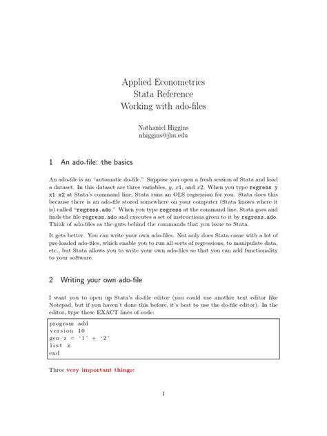 Stata Working With Ado Files Pdf Command Line Interface Software