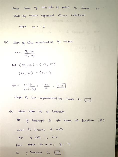 Solved 7 Prove That The Table Of Values Represents A Linear Relation Course Hero