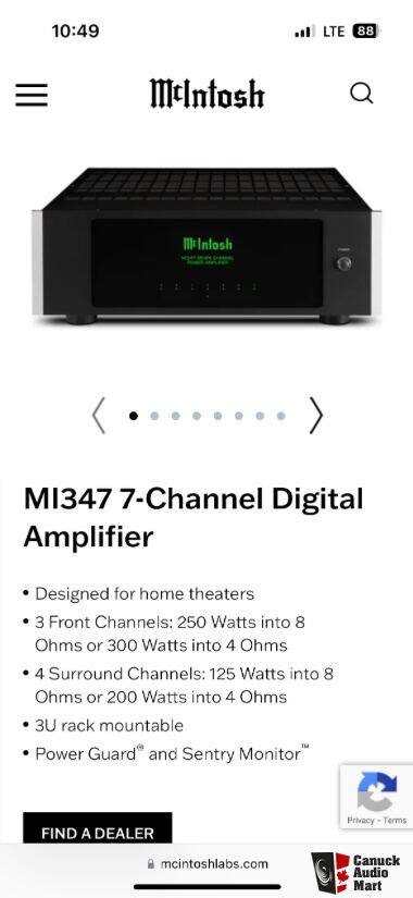 Macintosh M1347 Power Amplifier For Sale Us Audio Mart