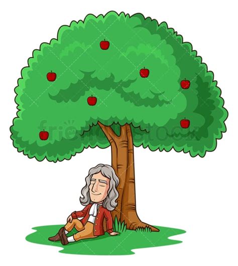 Isaac Newton Holding An Apple Cartoon Clipart Vector FriendlyStock