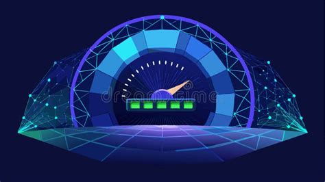Ultra Realistic Dark Blue Low Poly 3d Speedometer Digital Design Stock Vector Illustration Of
