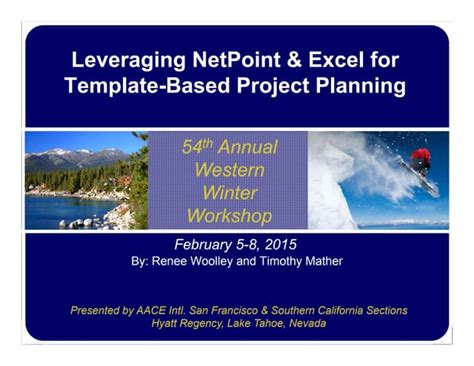 Leveraging Netpoint And Excel For Template Based Project Planning Ppt