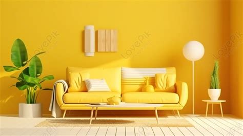 매혹적인 3d 렌더링 인테리어 디자인 컨셉 세련된 노란색 톤의 거실 거실 배경 살다 배경 노란색 인테리어 배경 이미지 Hd 거실 살다 노란색 인테리어 배경 사진