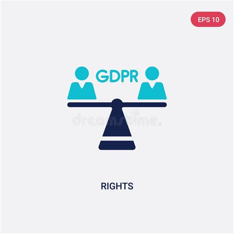 Two Color Rights Vector Icon From Gdpr Concept Isolated Blue Rights Vector Sign Symbol Can Be