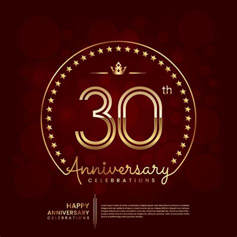 Premium Vector 30 Year Anniversary Logo In Golden Color